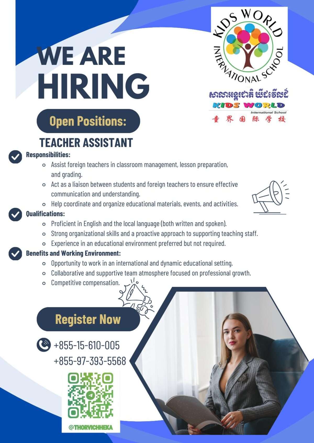 Kids World International School is Hiring: Join Their Dynamic Educational Team - Education Cambodia